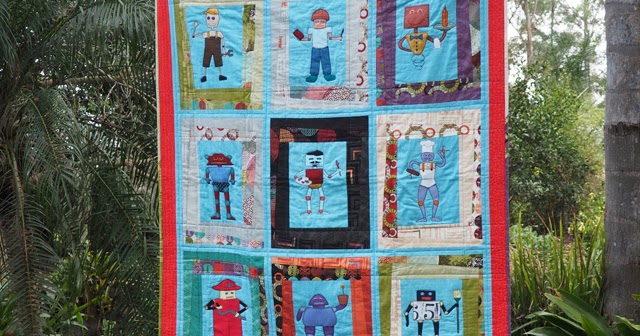 Threading My Way: Robot Quilt