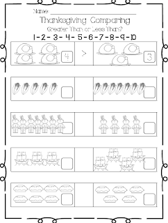 I Heart My Kinder Kids: Thanksgiving Comparing Numbers