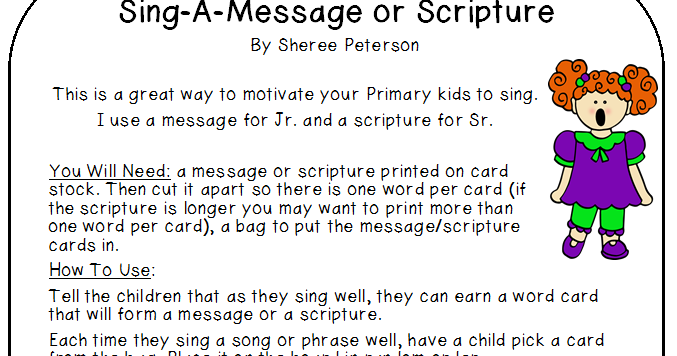 The Primary Pad: Sing-A-Message or Scripture