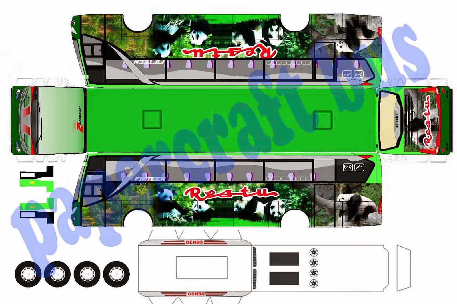 DESIGN PAPERCRAFT BUS: DESAIN POLA PAPERCRAFT BUS