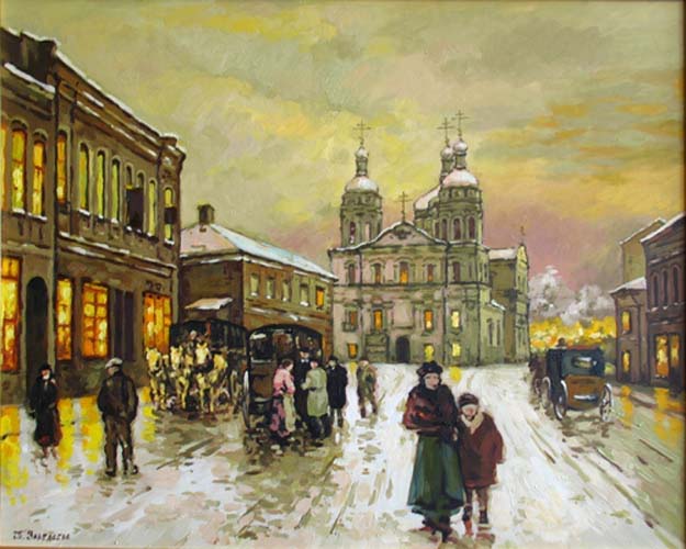 Realistic Russian art: City landscape
