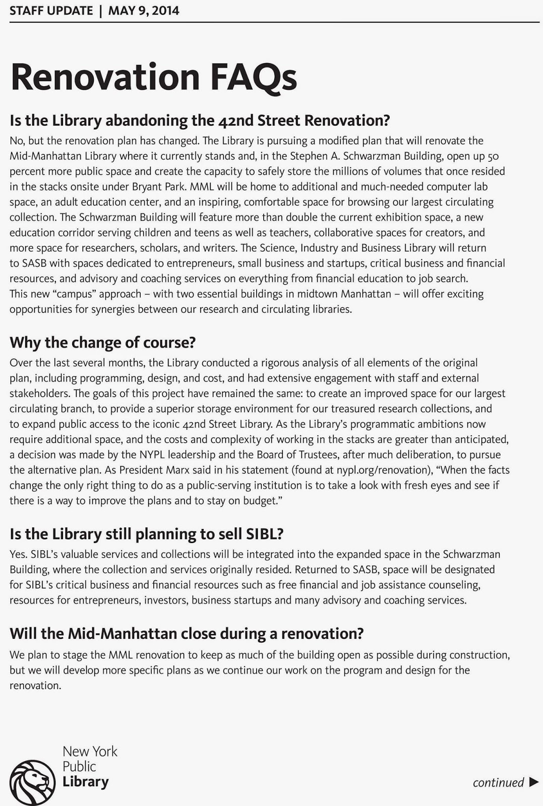 Citizens Defending Libraries: New York Public Library Staff Update ...