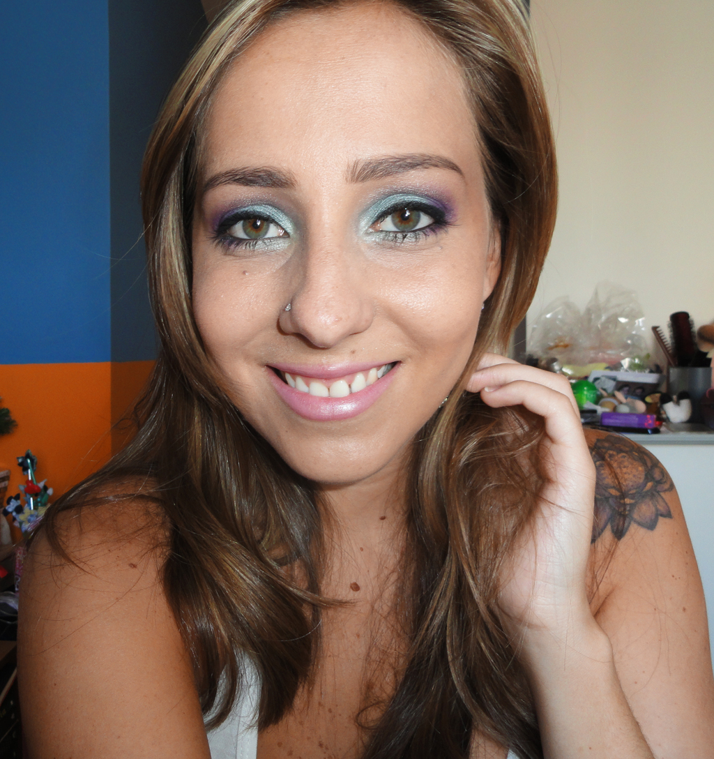 Jéssica Branco: Tutorial: Verde e Roxo
