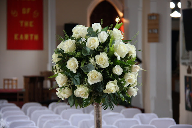 A Simply Elegant White Rose Wedding Day at Holy Family Church & The ...