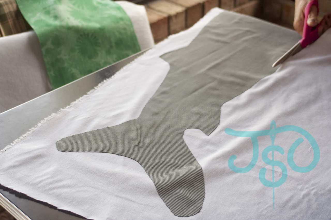 JustSewOlivia: Shark Costume Part 2: Drafting and Cutting Out the Tail