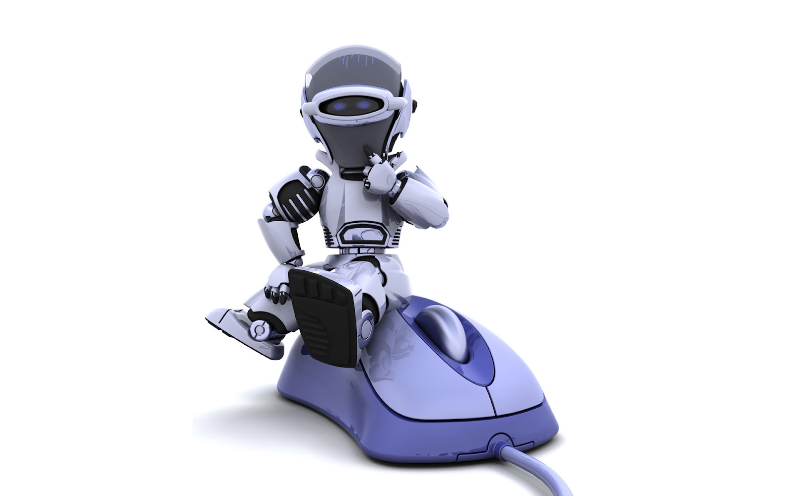 Robot small sitting on the PC mouse wallpaper ~ The Wallpaper Database