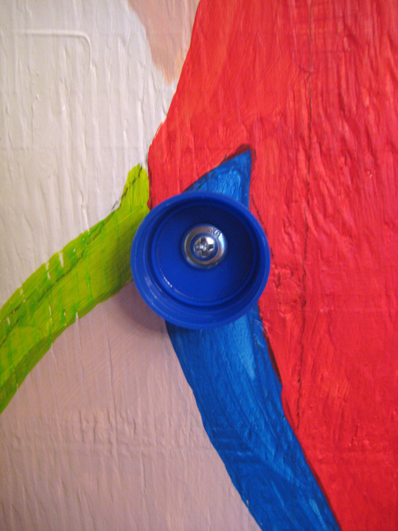 My Adventures In Positive Space: Our Bottle Cap Mural in Progress!