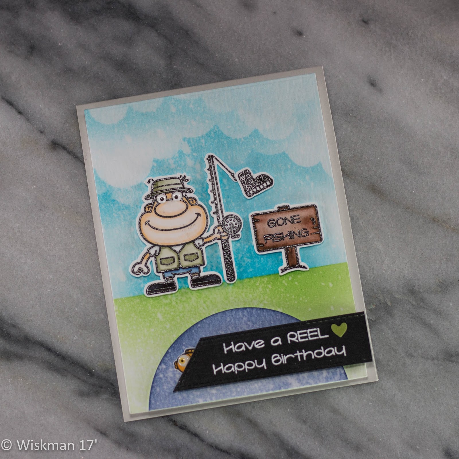 Koren Wiskman : Your Next Stamp Gone fishing Birthday Card with Video