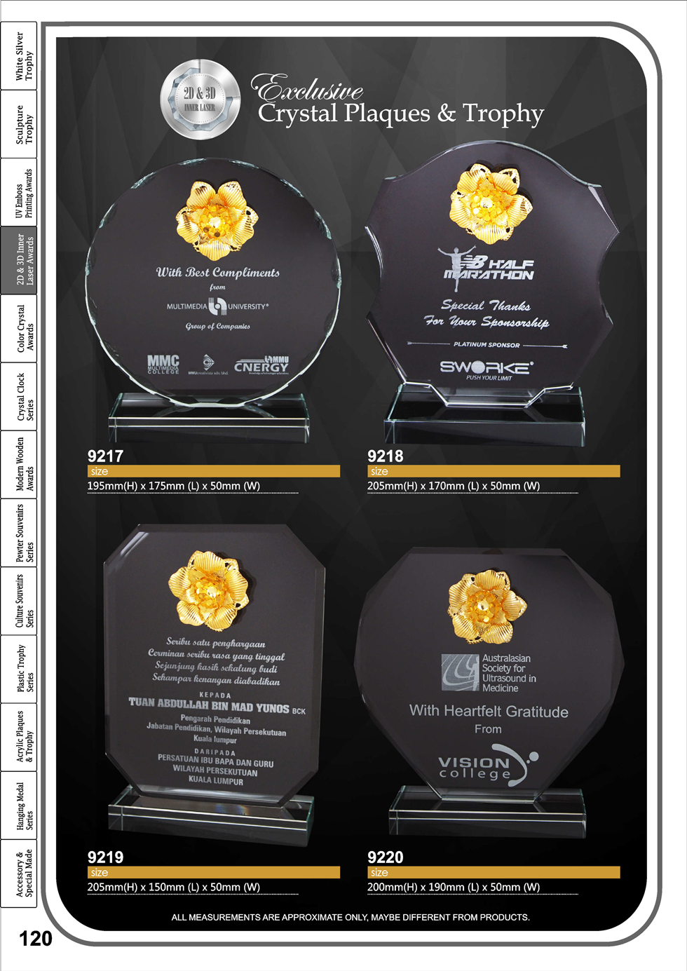 CRYSTAL PLAQUE | Trophy Supplier | Trophy Malaysia | Plaque Malaysia ...