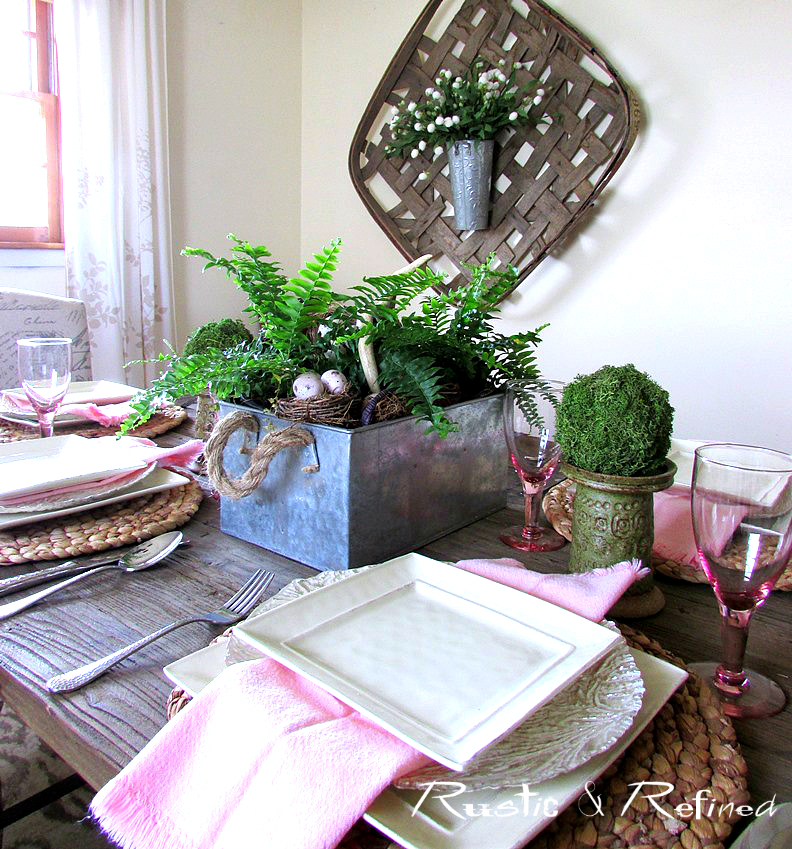 Spring Fern & Nest Tablescape | Rustic & Refined
