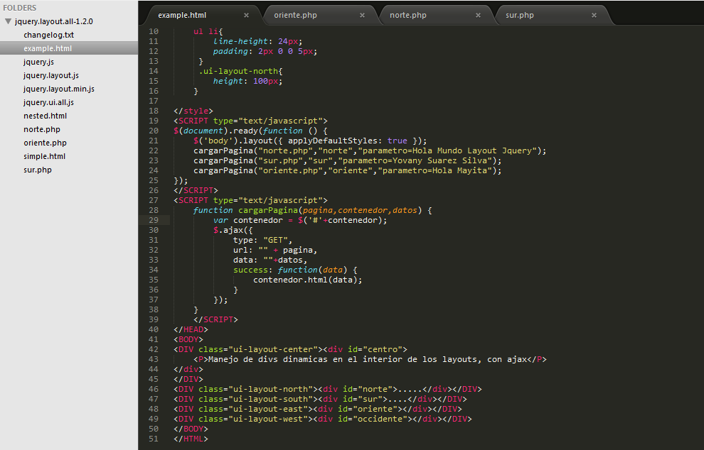 Jquery layout y carga dinámica de paginas mediante Ajax ...