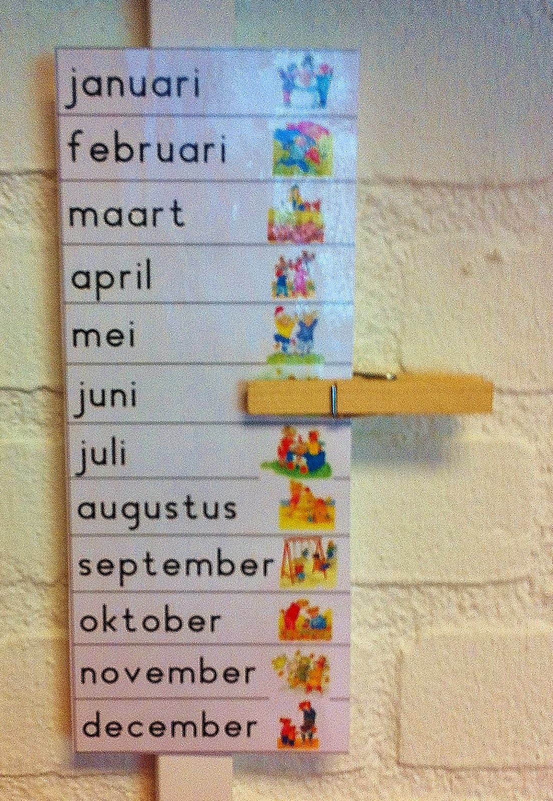 Kleuterjuf in een kleuterklas: Kalenderkaarten MAANDEN (Dagmar Stam)