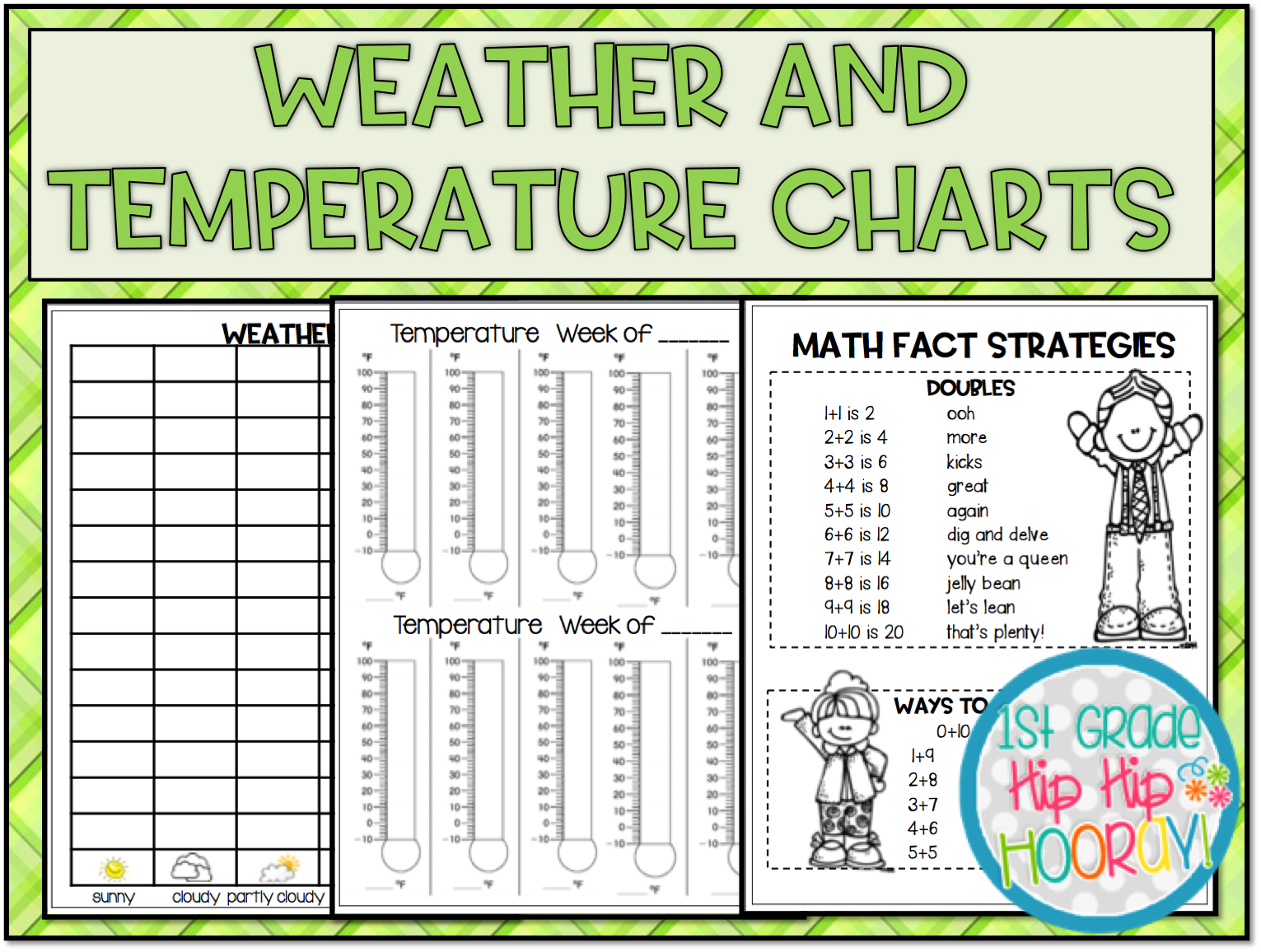 1st Grade Hip Hip Hooray!: Daily Calendars and Interactive Activities