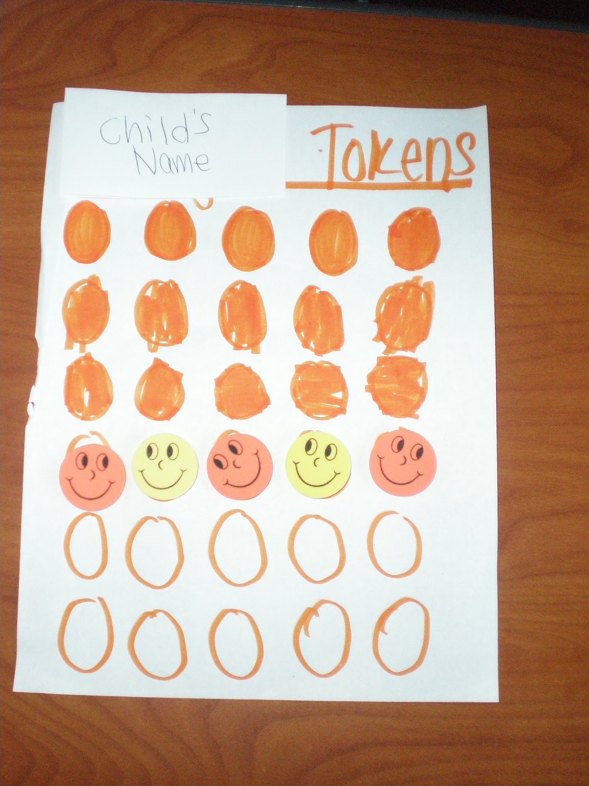 Speech Language Pathology Activities: Token System