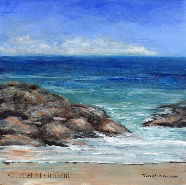 Janet M Graham's Painting Blog: Rocky Beach in acrylics