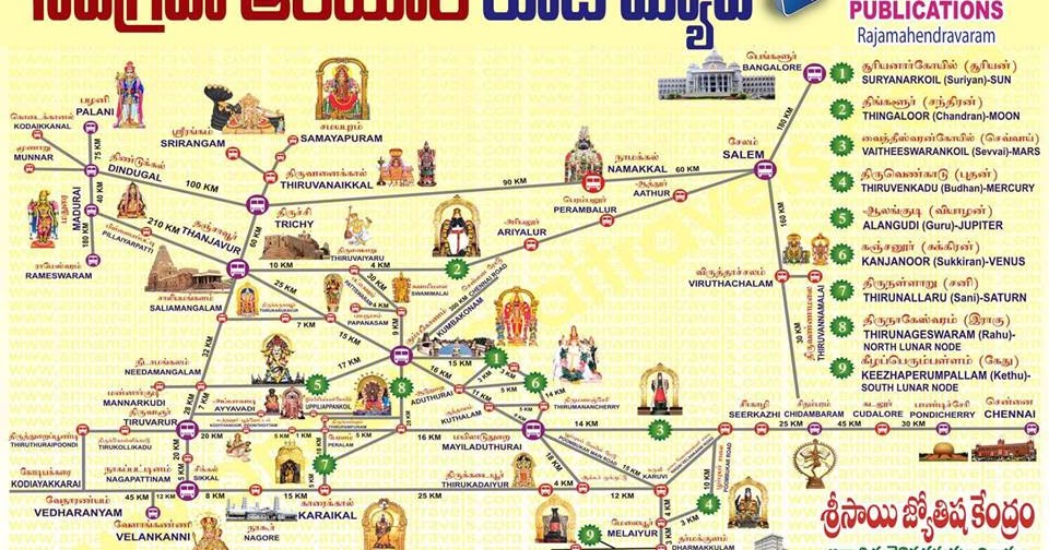 TELUGU WEB WORLD: ROUTE MAP OF NAVAGRAHA TEMPLES IN INDIA
