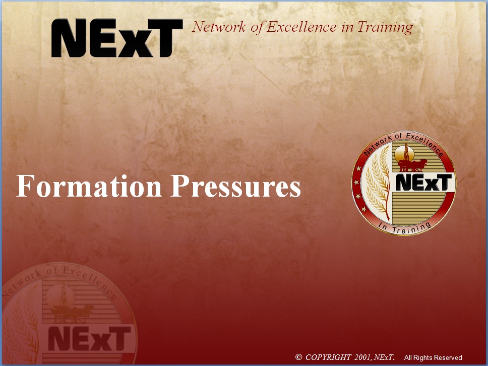 FORMATION PRESSURES (Network Of Excellence in Training) ~ Oil-Rig Documents