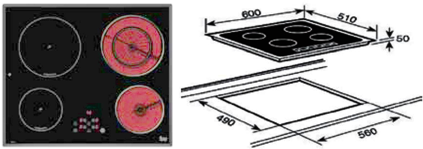 KÍCH THƯỚC BẾP ÂM VÀ BẾP NỔI CÁC LOẠI - Quy cách kích thước