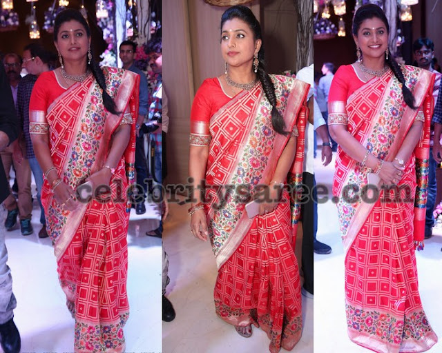 Roja Pythani Floral Silk Saree - Saree Blouse Patterns