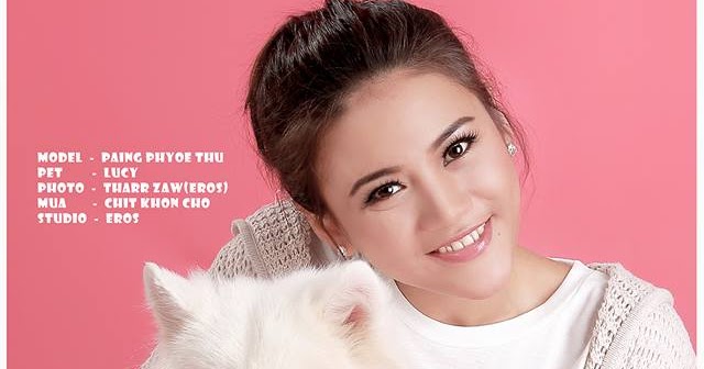 Paing Phyo Thu - Cute Studio Photoshoot With Little White Puppy Lucy