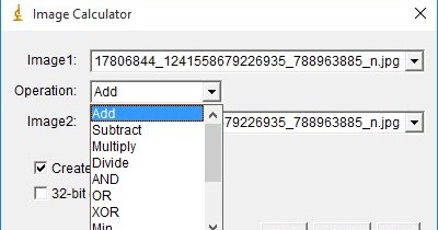 My imageJ: Image Calculator สำหรับการประมวผลความสัมพันธ์ระหว่างภาพสองภาพ