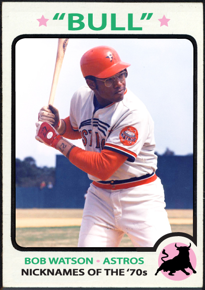 WHEN TOPPS HAD (BASE)BALLS!: NICKNAMES OF THE 1970s- 1973 "BULL" BOB WATSON