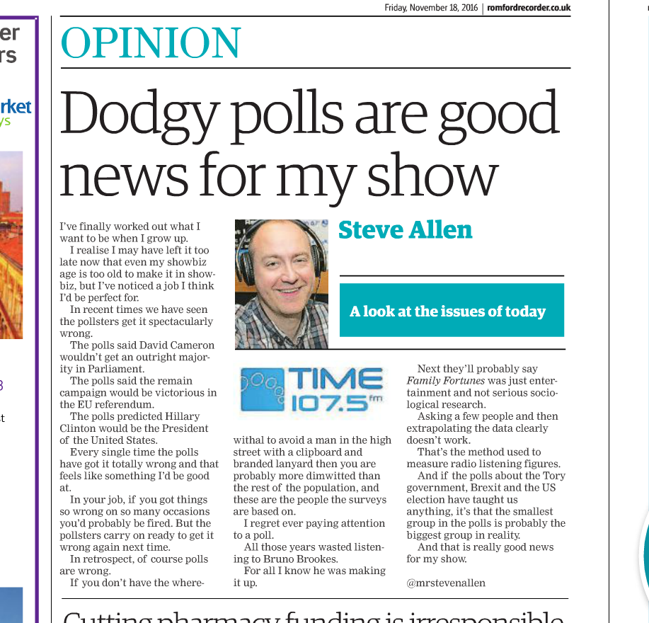 [Newspaper Column] Polls ~ Some News