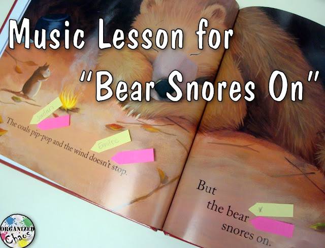 Teacher Tuesday: music lesson for "Bear Snores On" | Organized Chaos