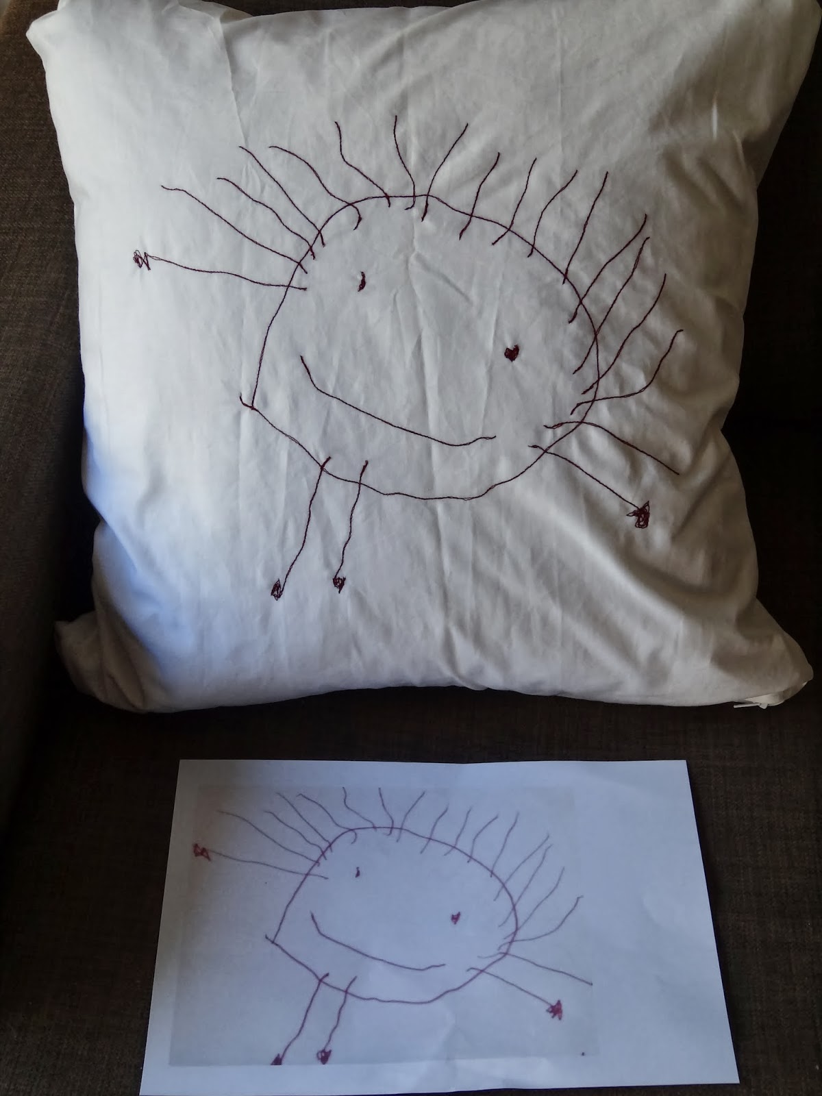 leftleg designs: Kids Drawing on a Cushion