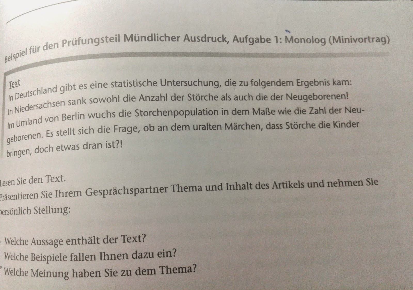 German Language Rules B2 / Deutschsprache B2: Mündlicher Ausdruck Aufgabe 1:Monolog(Minivortrag)