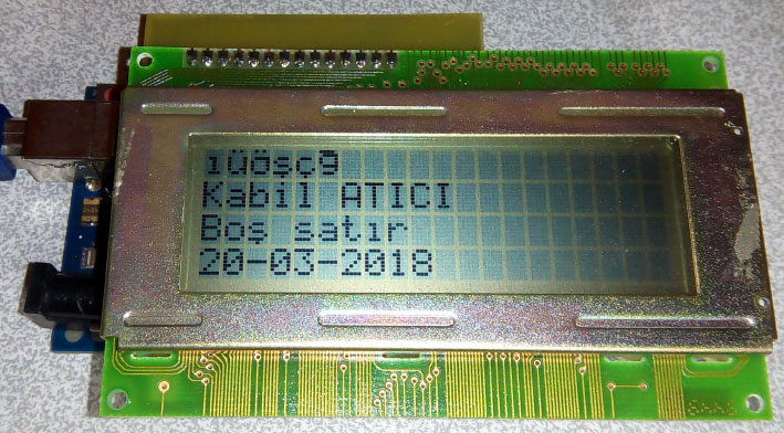 Elektronik ve İşlemciler: Arduino/Genuino UNO üzerinden LM044L sürülmesi