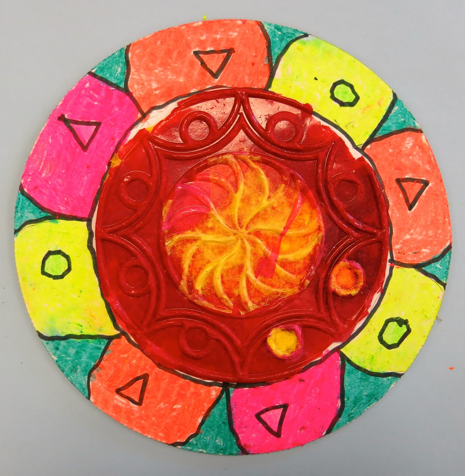 Cassie Stephens: In the Art Room: Dot Day Radial Designs by 3rd Grade
