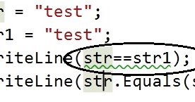 Compare Equals(==,Equal()) in C#