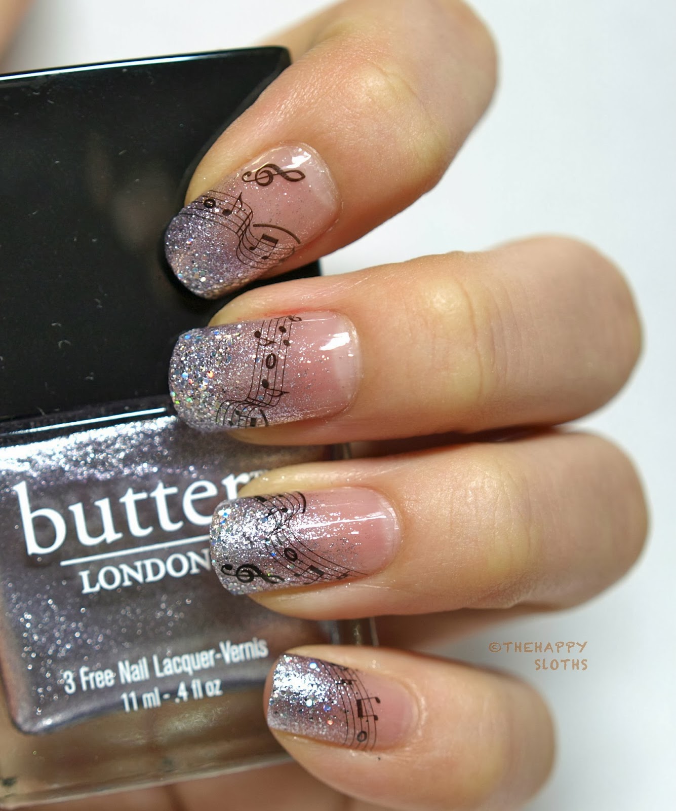 Musical Notes Nails: Manicure Featuring Water Decal Stickers | The ...