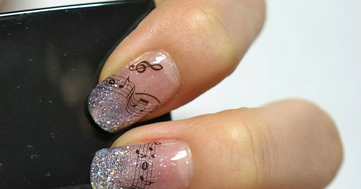Musical Notes Nails: Manicure Featuring Water Decal Stickers | The ...