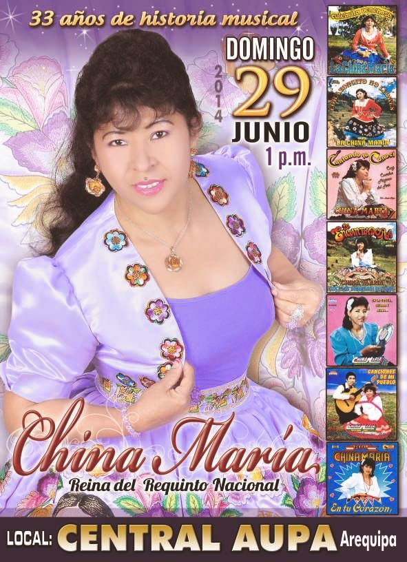 ESPECTACULOS DEL PERU 2017 PARA TODO EL MUNDO: CHINA MARIA CELEBRA SU ...