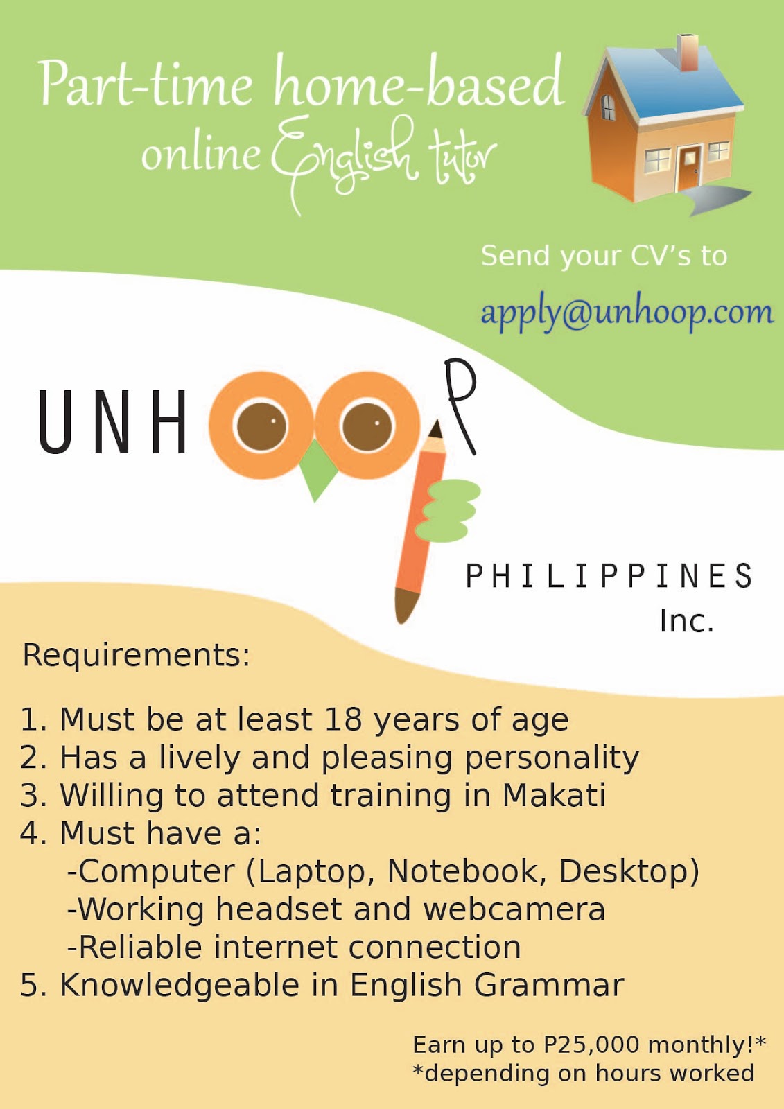 Unhoop Philippines Inc: We need Part-time Home-based Online English ...
