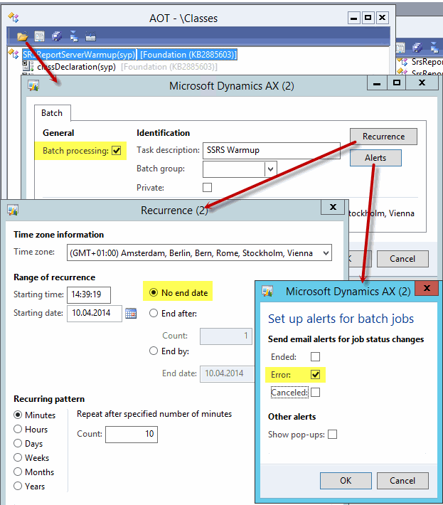 Yet Another Dynamics Ax Blog Warm Up Reporting Services For Quicker Reporting