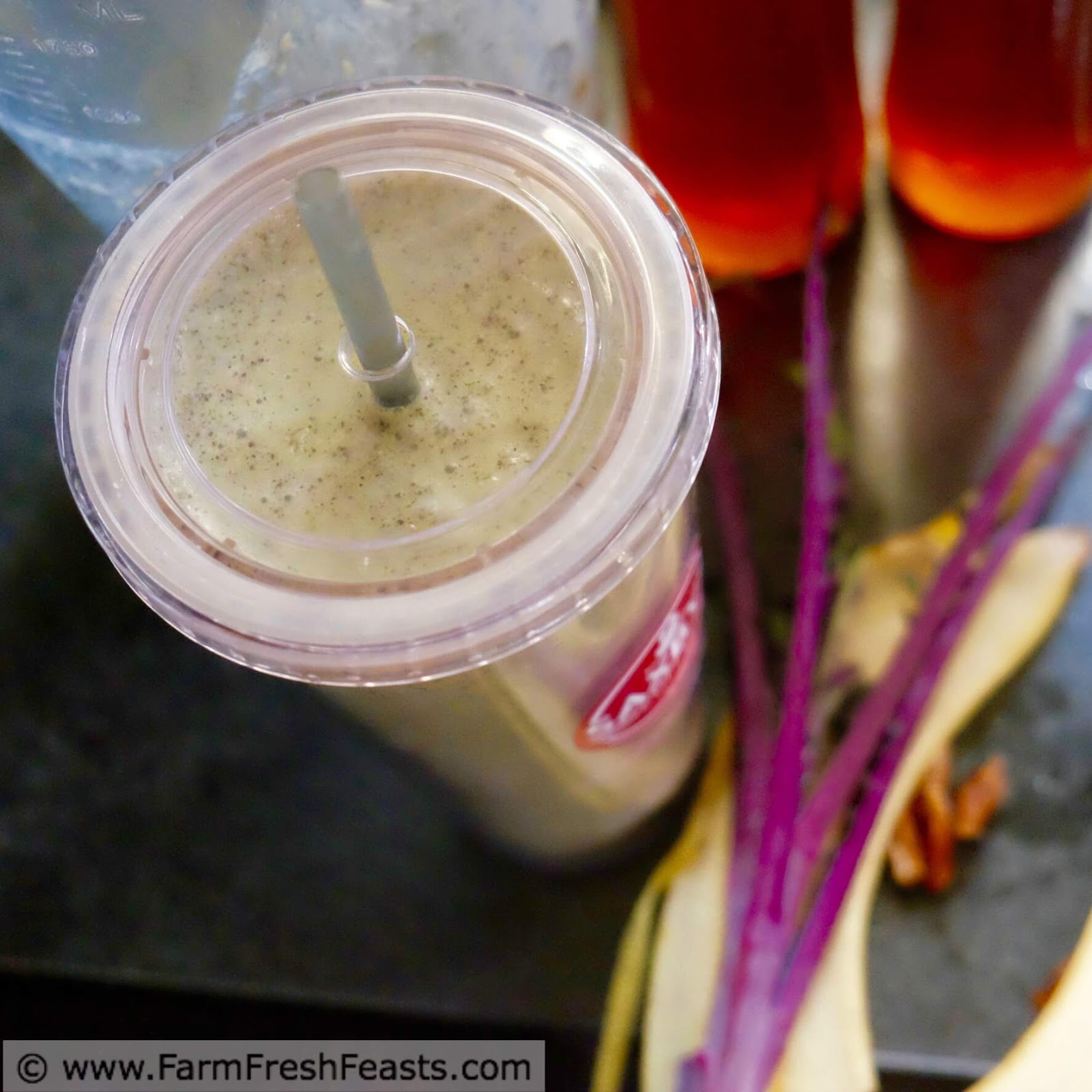 Farm Fresh Feasts Banana Peanut Butter And Date Smoothie With Curly Kale