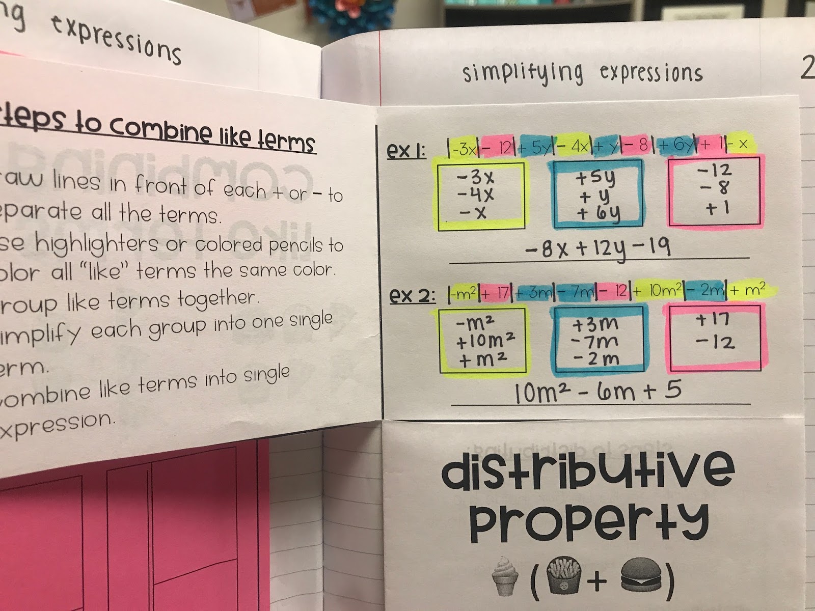 Simplifying Expressions w/ Two Step Equations INB | Mrs. Newell's Math
