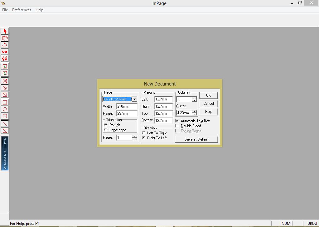 Creating New Document in InPage - computer free courses
