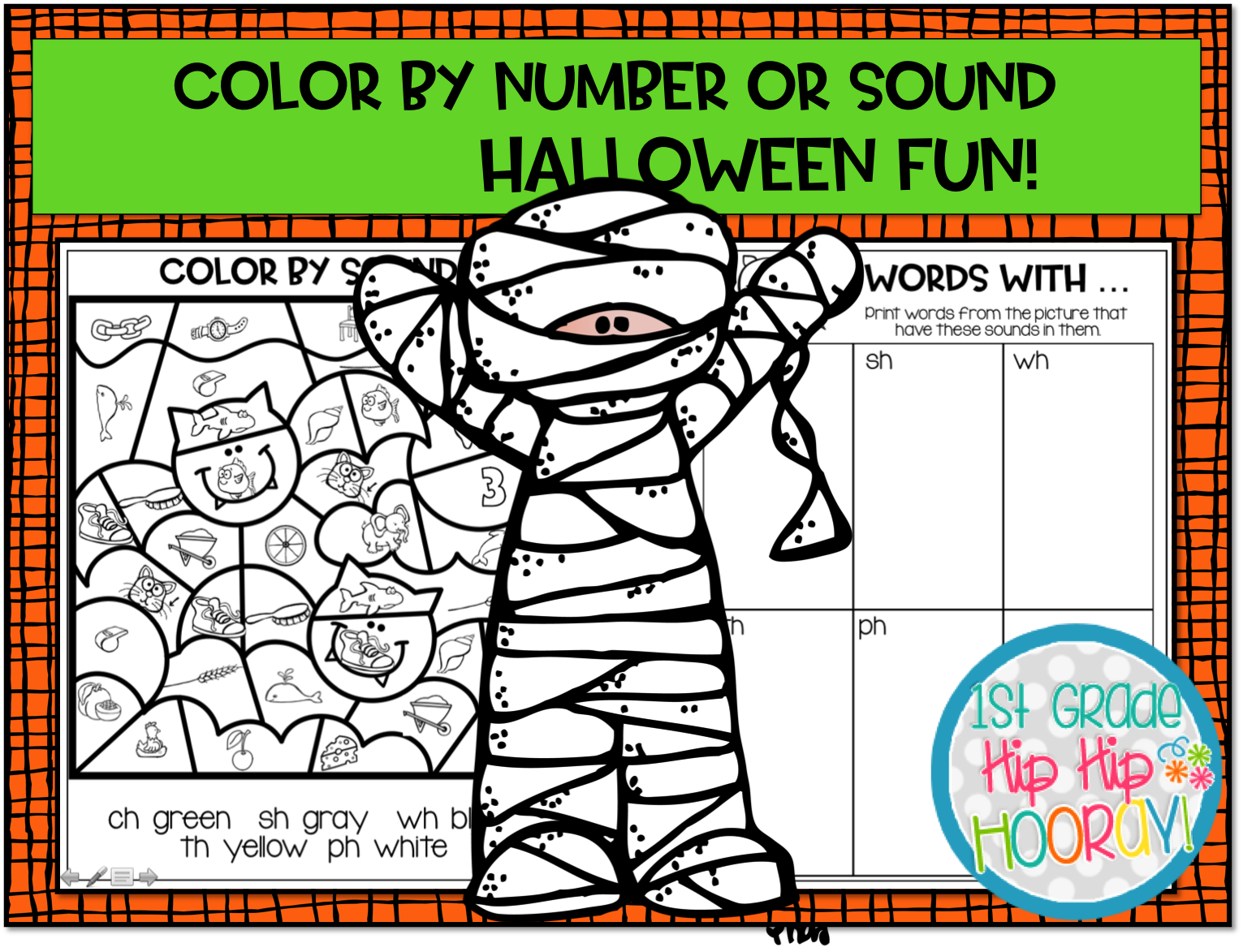 1st Grade Hip Hip Hooray!: Color by Number or Sound...Halloween Fun ...
