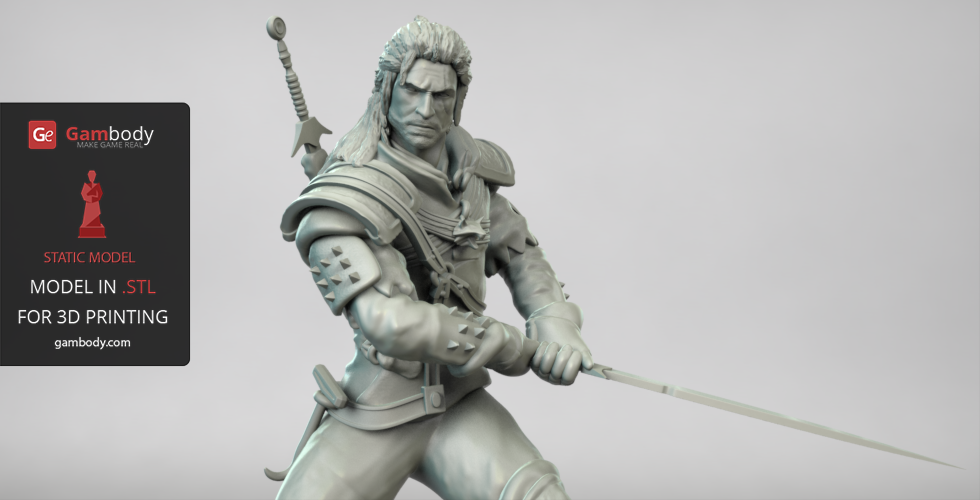 The Witcher - 3D Model Print File | Static Figure | 3D Printing Designs