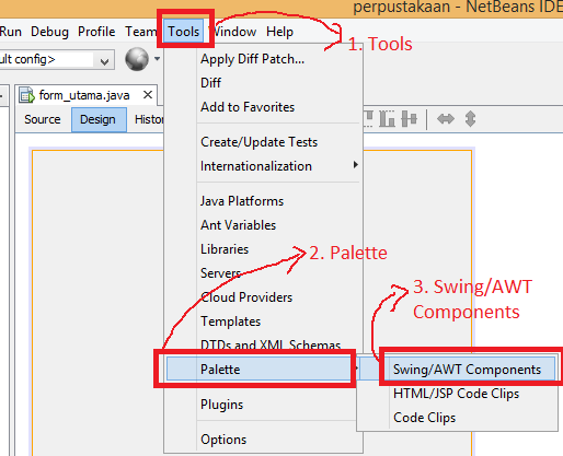 JAVA NETBEANS – Cara Menambah Komponen Baru Pada Java Netbeans ~ JONCODE