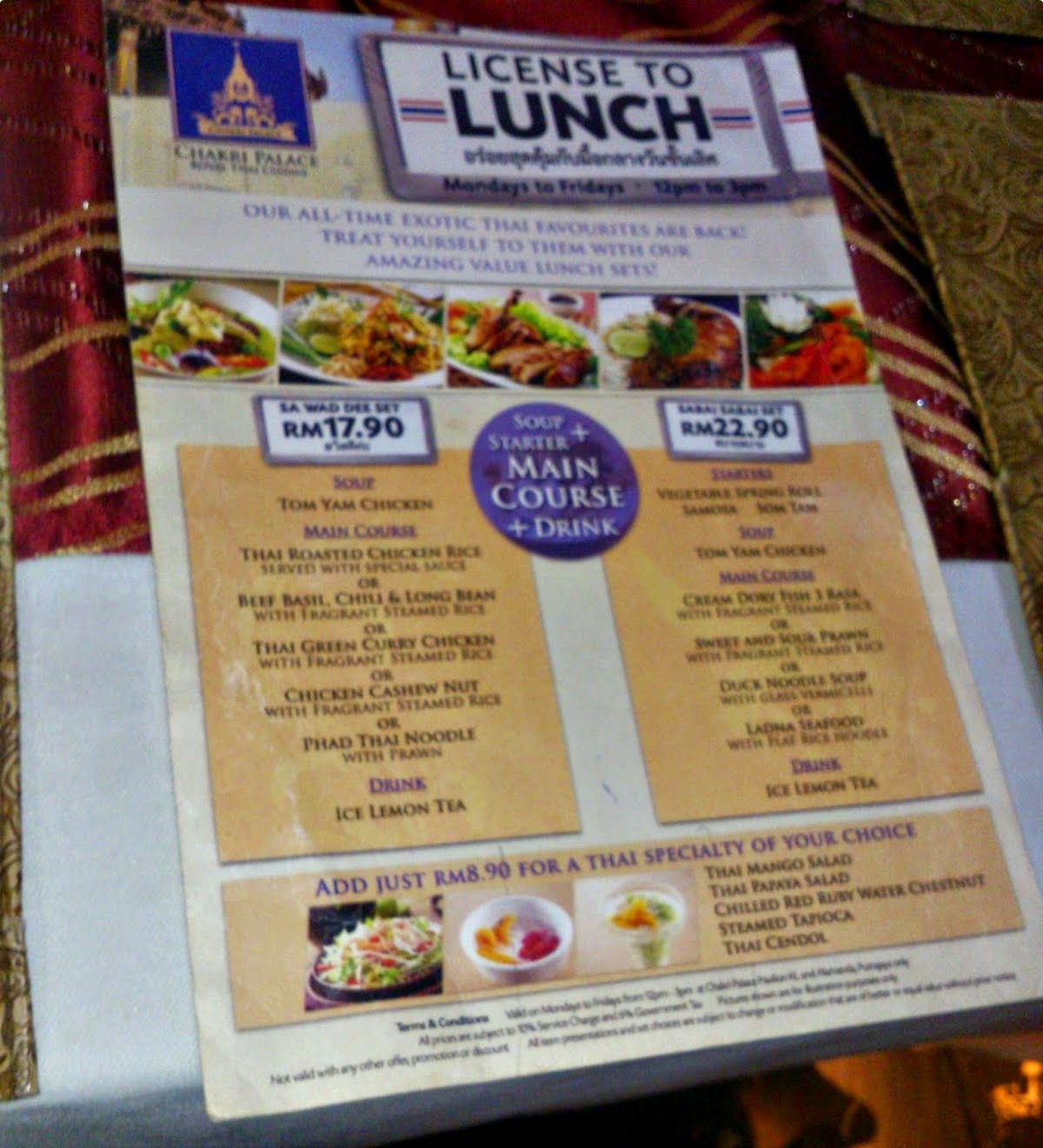 My Life & My Loves ::.: Customer Appreciation ...TQ Chakri Palace :)