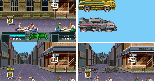 Papel Digital: Sprites alien storm arcade