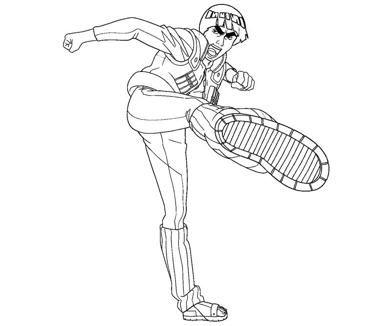 Might Guy 5 Coloring | Crafty Teenager