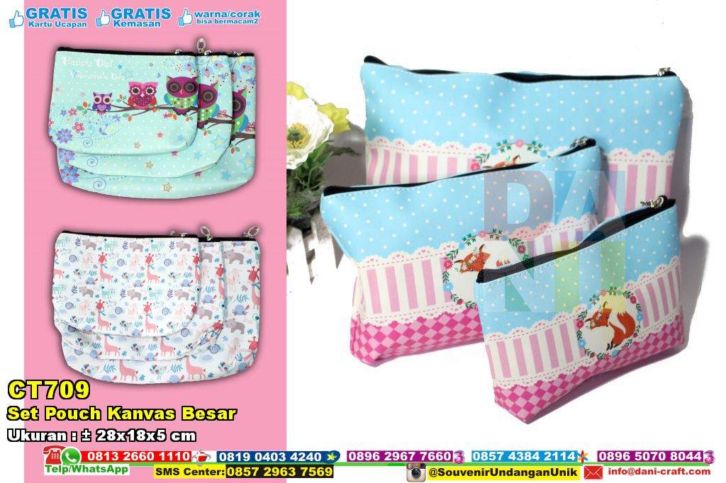 Set Pouch Kanvas Besar | Souvenir Pernikahan