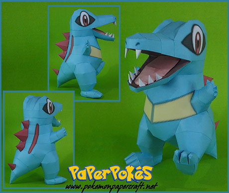 Pokemon : Totodile Papercraft | Paperized Crafts