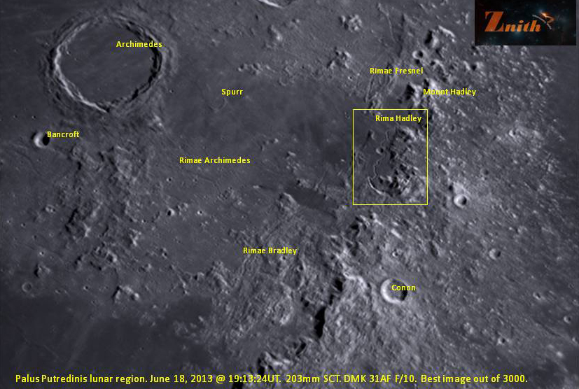 Marshes and fissures on the moon
